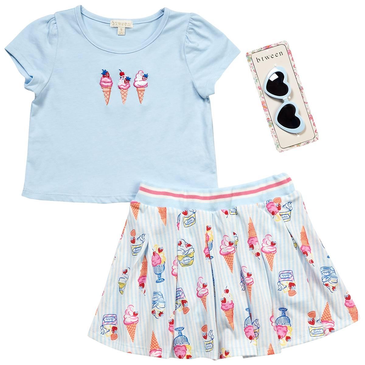 Click here for Girls (4-6x) BTween(R) Ice Cream Tee & Skort Set prices