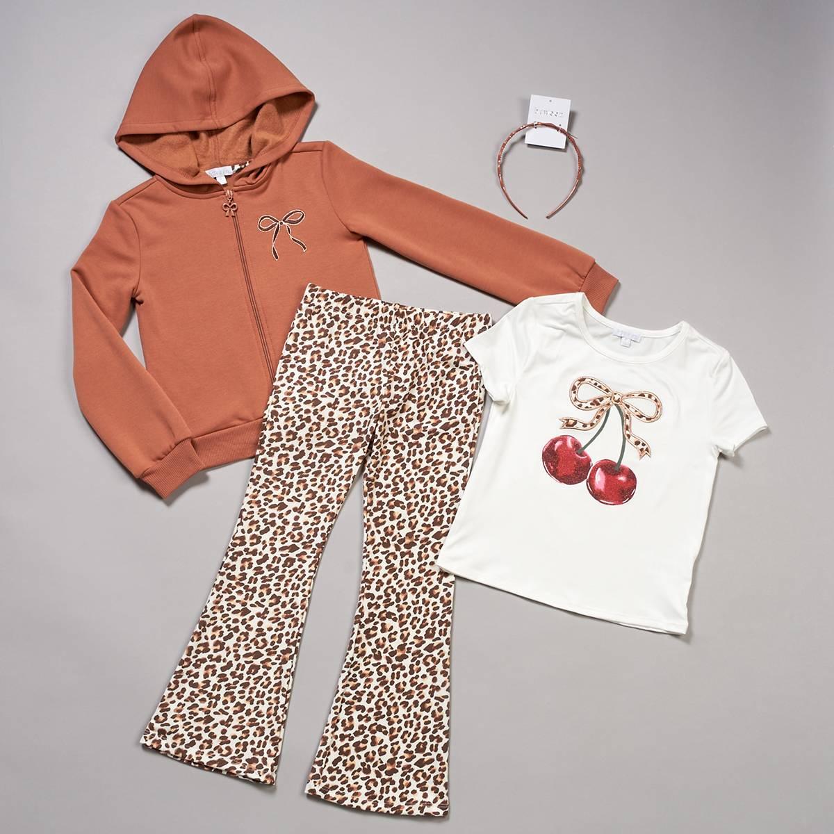 Click here for Girls (4-6x) BTween(R) 3pc. Cherry Tee Zip Hoodie... prices
