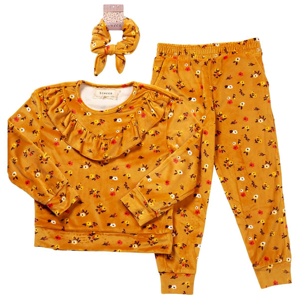 Click here for Girls (4-6x) BTween(R) Floral Ruffle Velour Pullov... prices