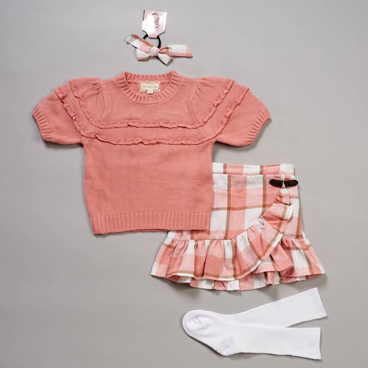 Click here for Girls (4-6x) BTween(R) Sweater & Ruffle Plaid Skir... prices