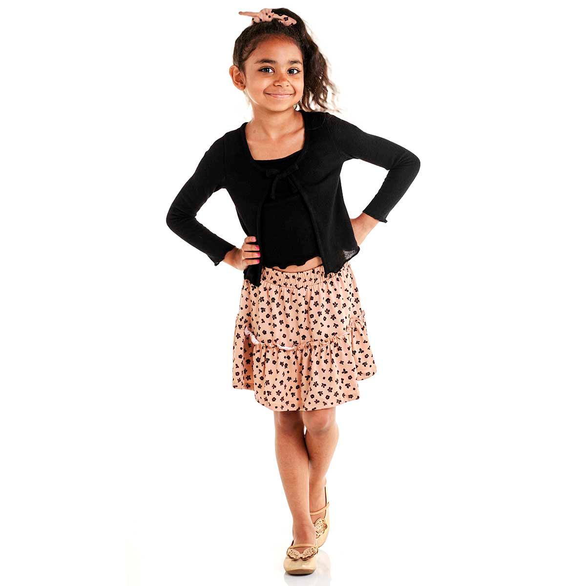 Click here for Girls (4-6x) BTween(R) Hacci 2Fer Top & Floral Sko... prices