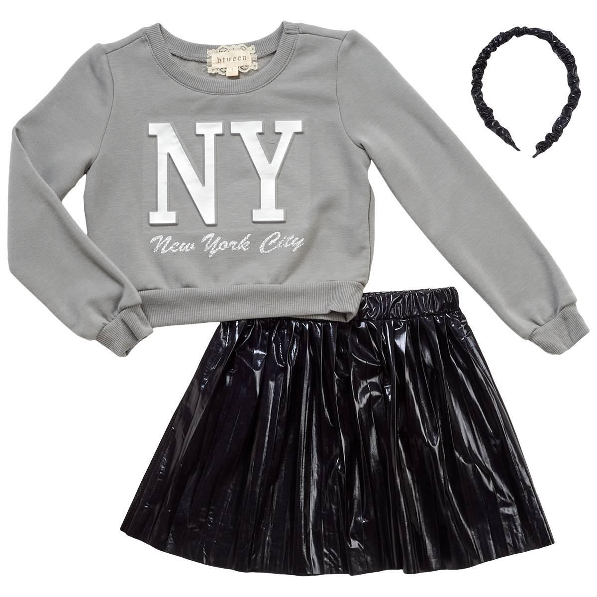Click here for Girls (4-6x) BTween(R) NY Sweatshirt & Pleather Sk... prices