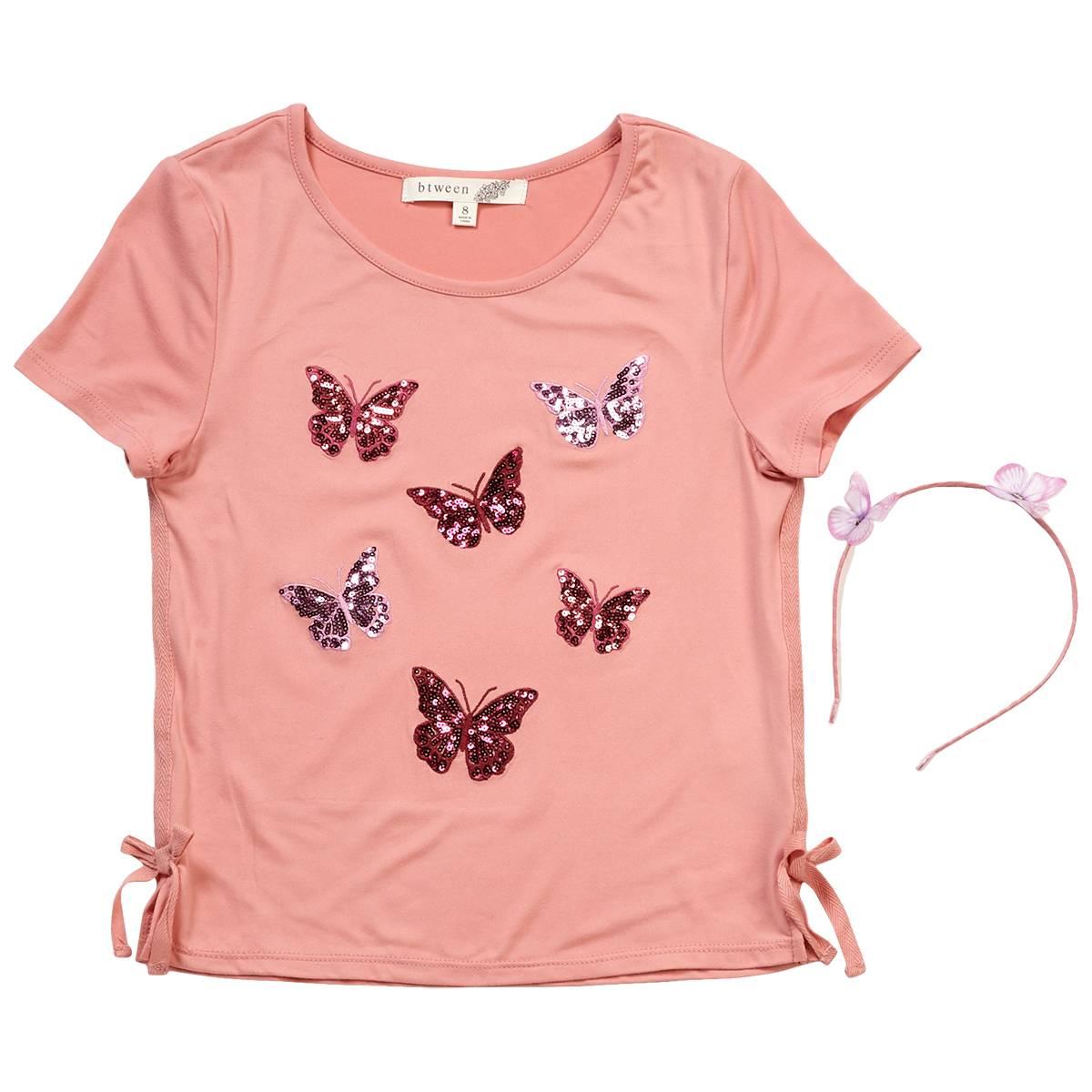 Click here for Girls (7-12) BTween(R) Sequin Butterfly Tee with B... prices