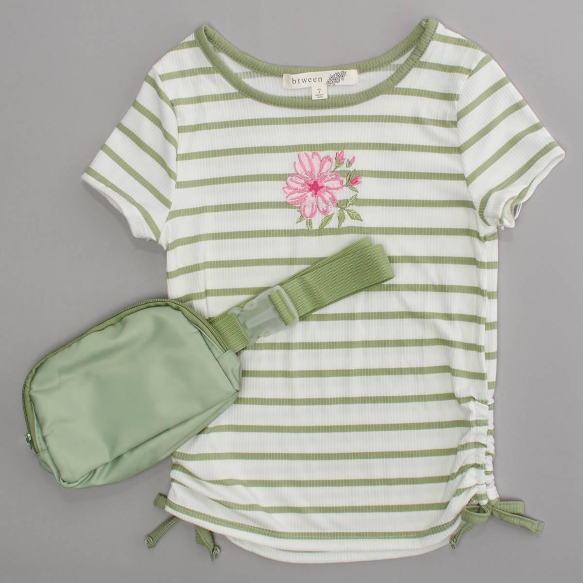 Click here for Girls (7-12) BTween(R) Short Sleeve Stripe Rib-Kni... prices