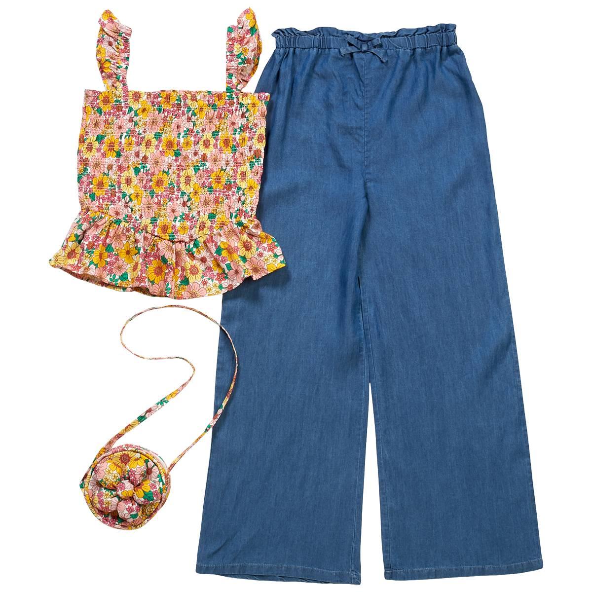 Click here for Girls (7-12) BTween(R) Smocked Floral Top w/ Wide... prices