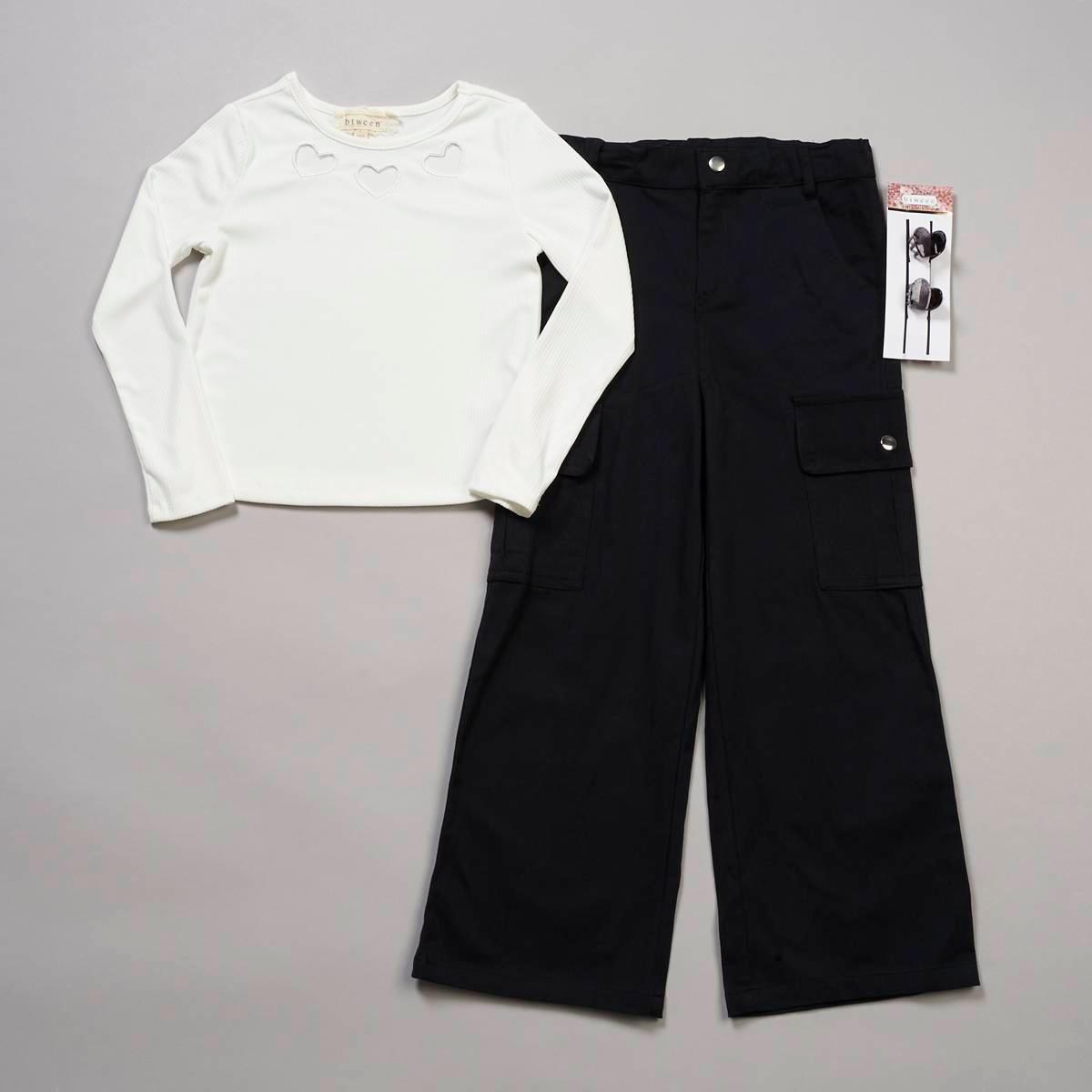 Click here for Girls (7-12) Btween(R) Rib Heart Cutout Top & Carg... prices