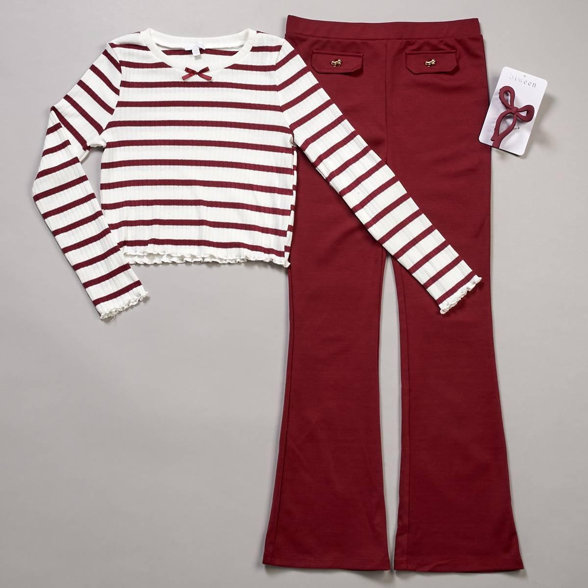 Click here for Girls (7-12) BTween(R) Lettuce Edge Stripe Top wit... prices