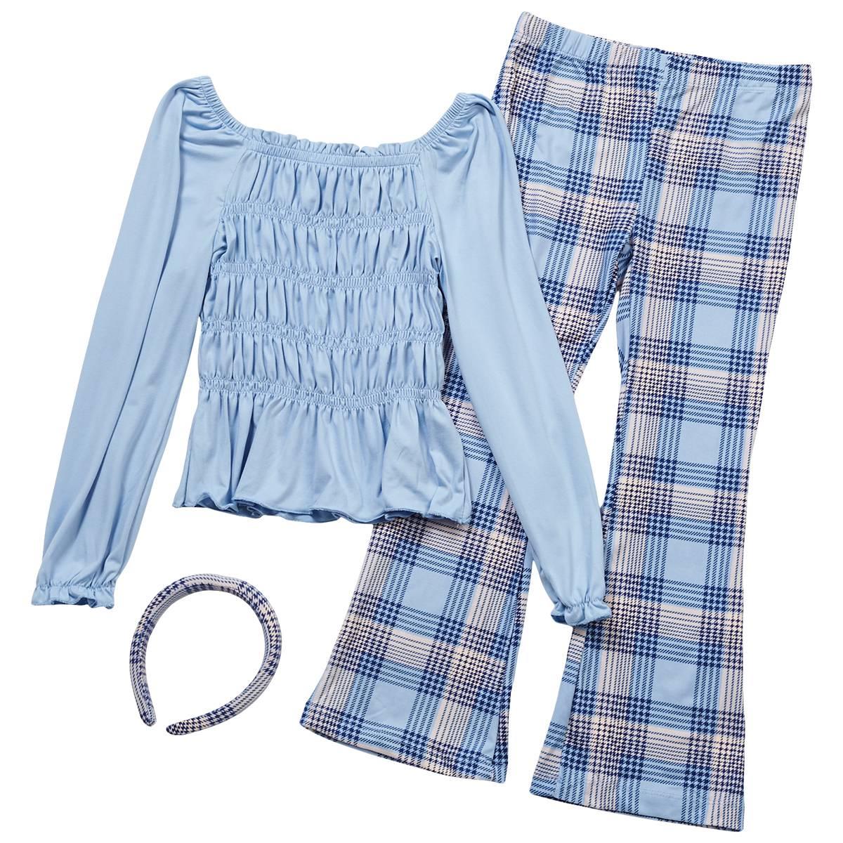 Click here for Girls (7-12) BTween(R) Smocked Top & Flare Plaid L... prices