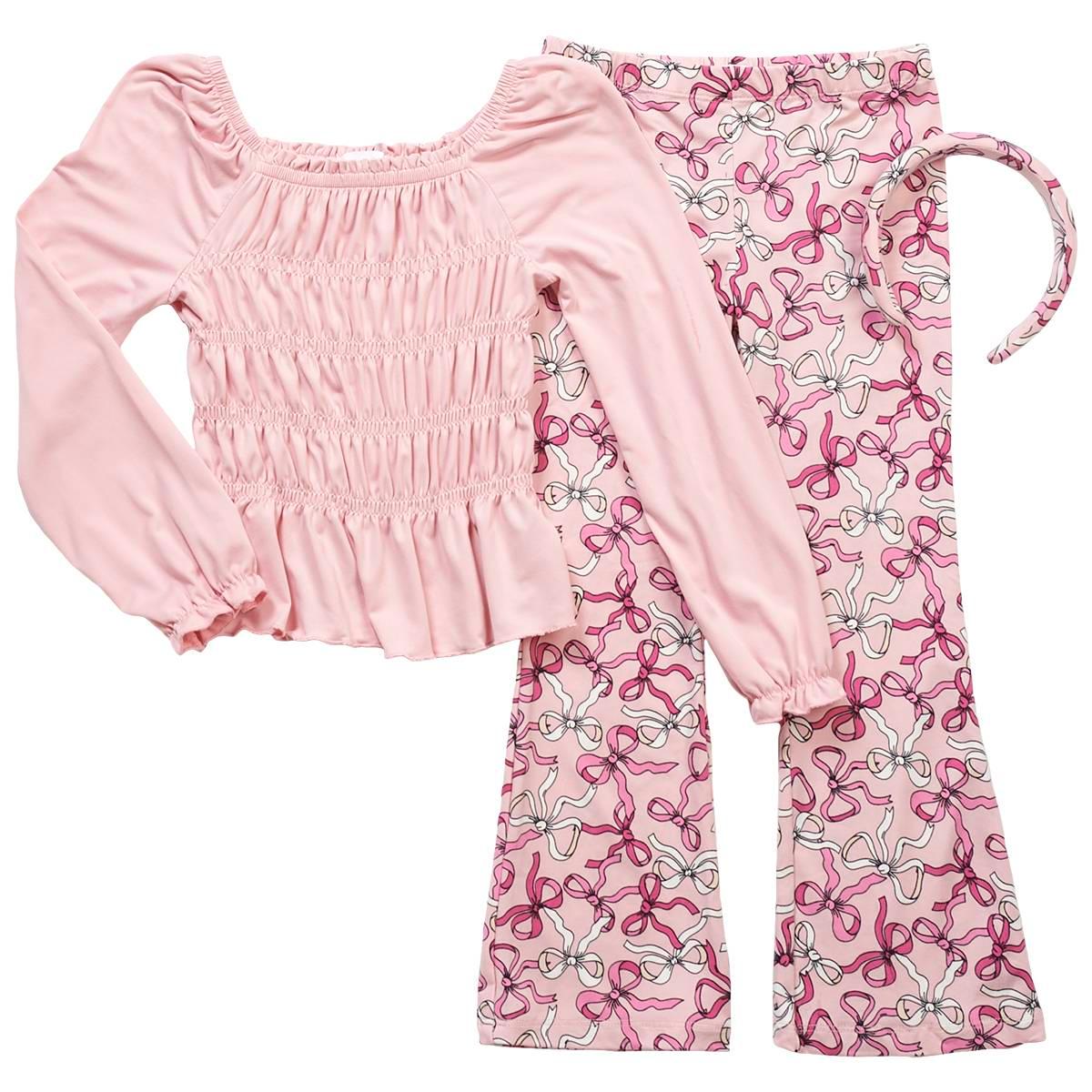 Click here for Girls (7-12) Btween(R) Smocked Top & Bow Flare Leg... prices