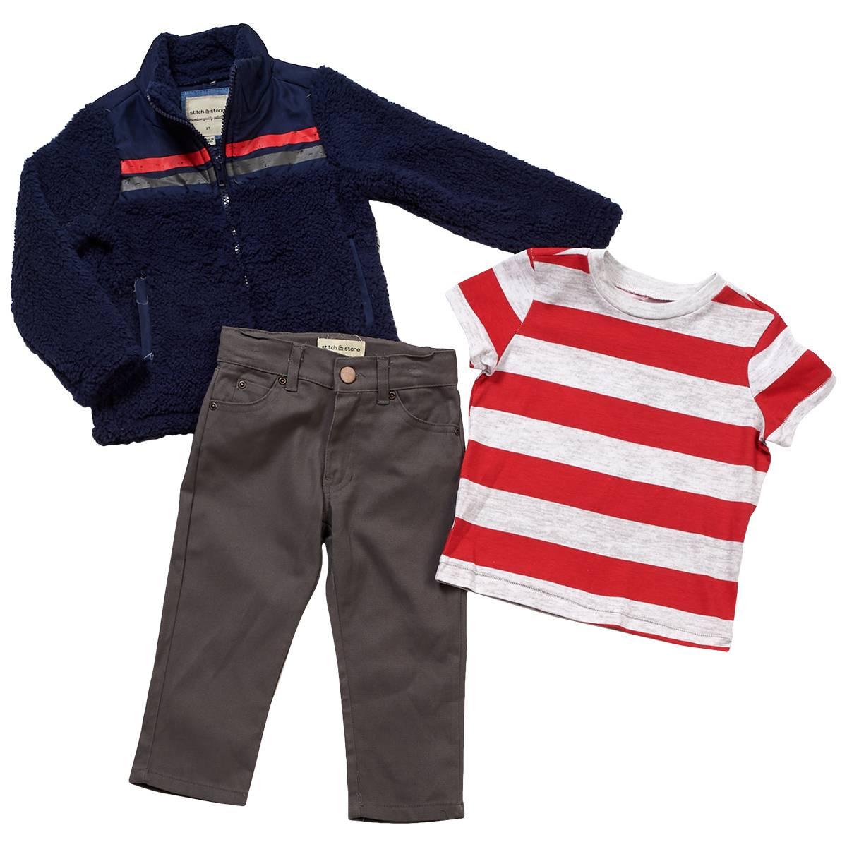 Click here for Toddler Boy Stitch & Stone 3pc. Sherpa Jacket Tee... prices