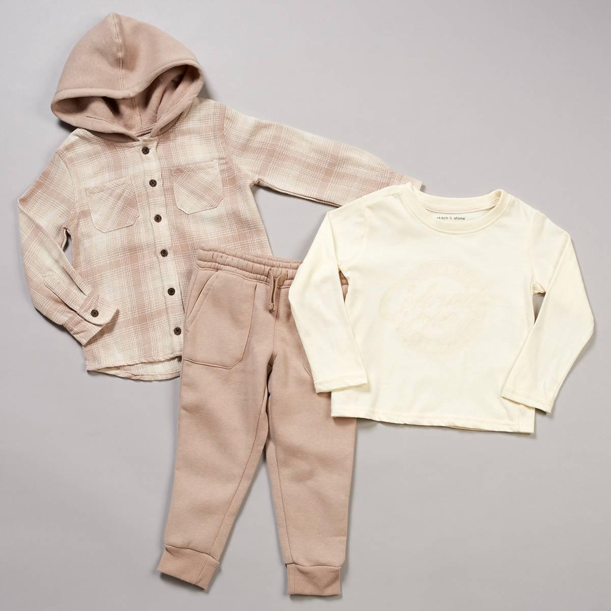 Click here for Toddler Boy Stitch & Stone 3pc. Tee Flannel & Jogg... prices