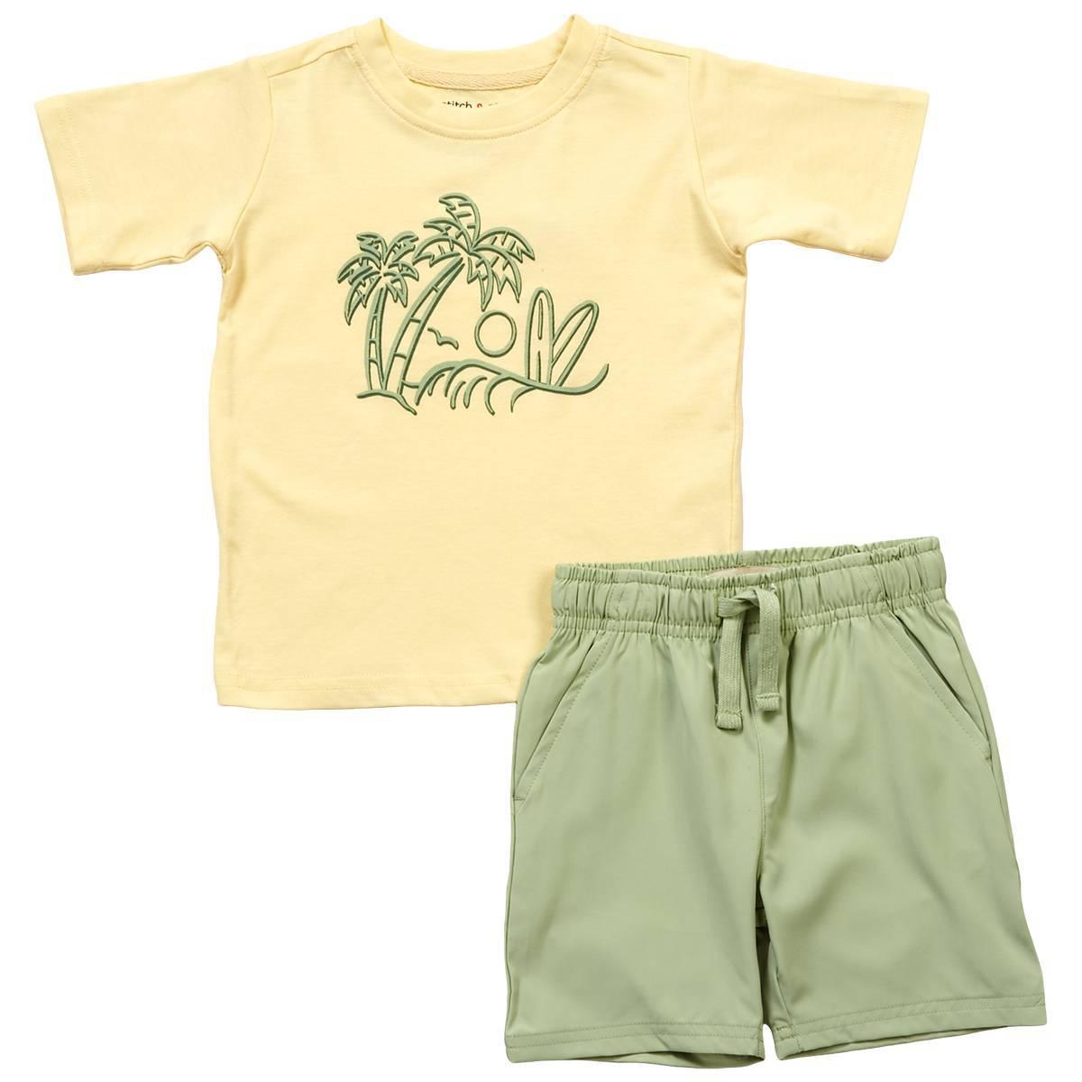 Click here for Toddler Boy Stitch & Stone Beach Tee & Tech Shorts... prices