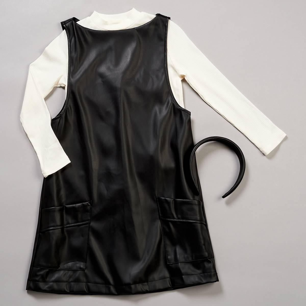 Click here for Girls (7-16) BTween(R) Pleather Jumper & Long Slee... prices