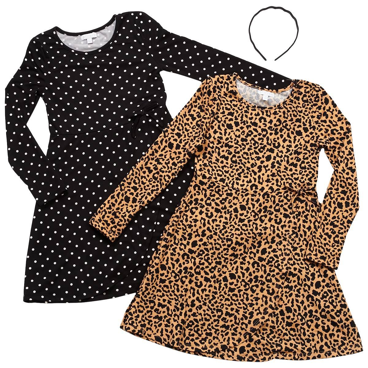 Click here for Girls (7-16) BTween 2pc. Leopard/Polka Dot Faux Wr... prices
