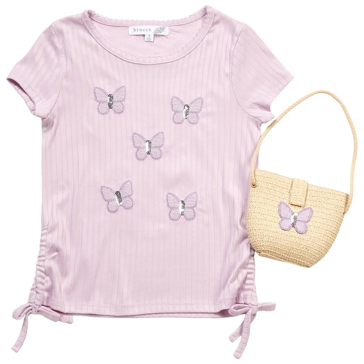 Click here for Girls (7-12) BTween(R) Side Cinch Bow Butterfly Te... prices