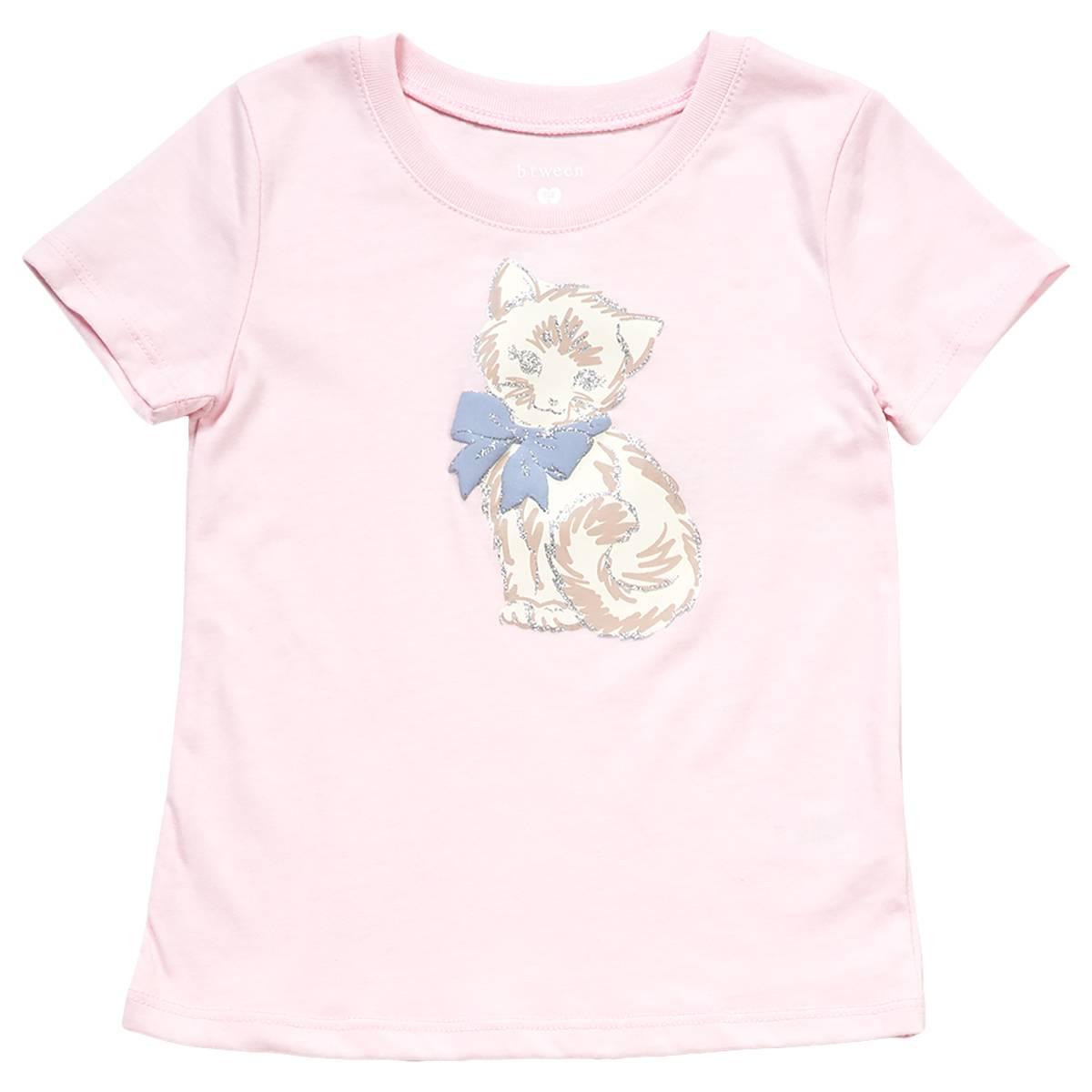 Click here for Girls (4-6x) BTween(R) Short Sleeve Glitter Cat Gr... prices