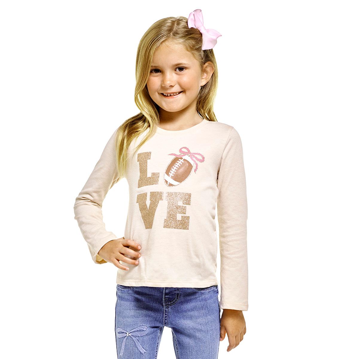 Click here for Girls (4-6x) BTween(R) Love Football Long Sleeve T... prices