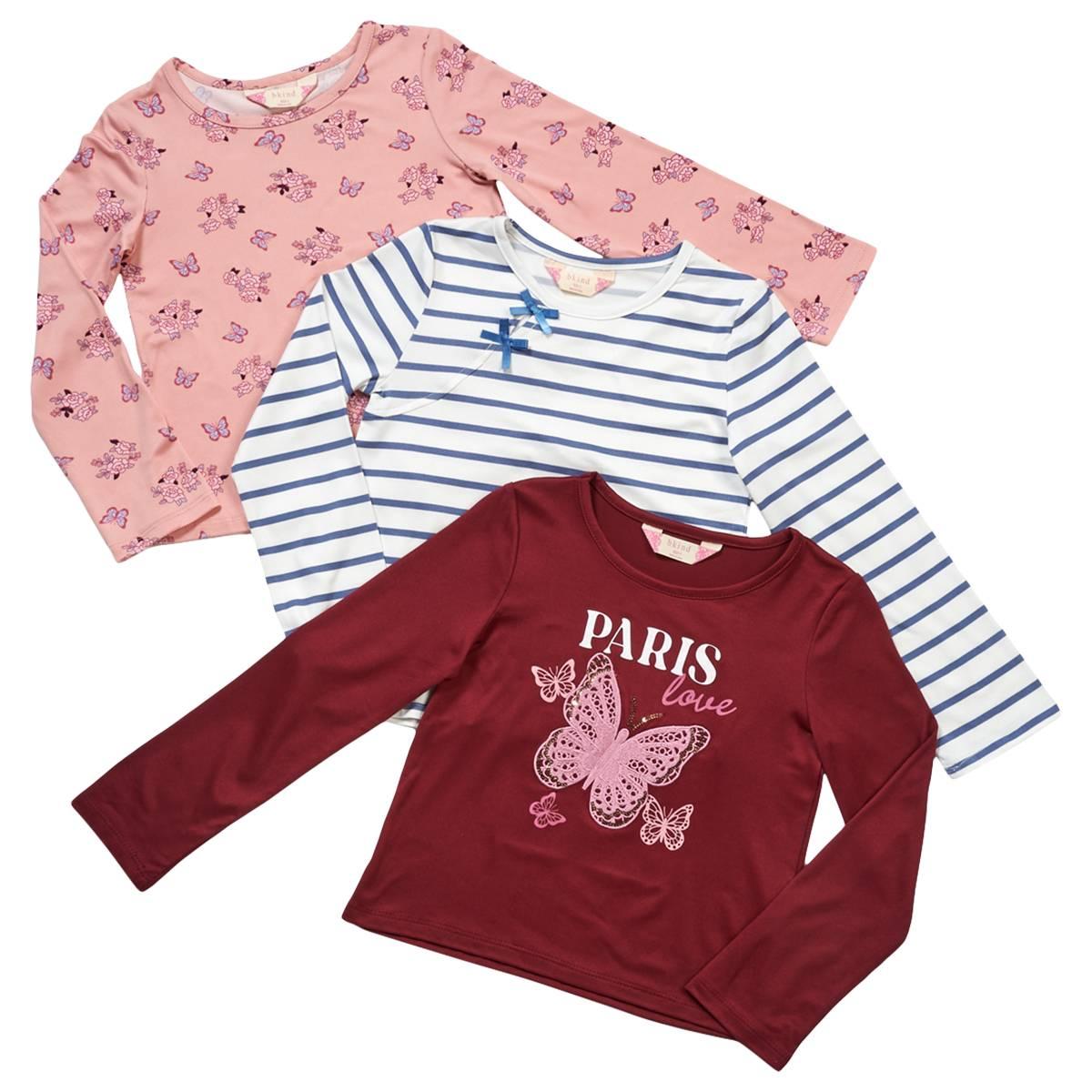 Click here for Girls (4-6x) Bkind 3pk. Paris/Floral/Stripe Long S... prices