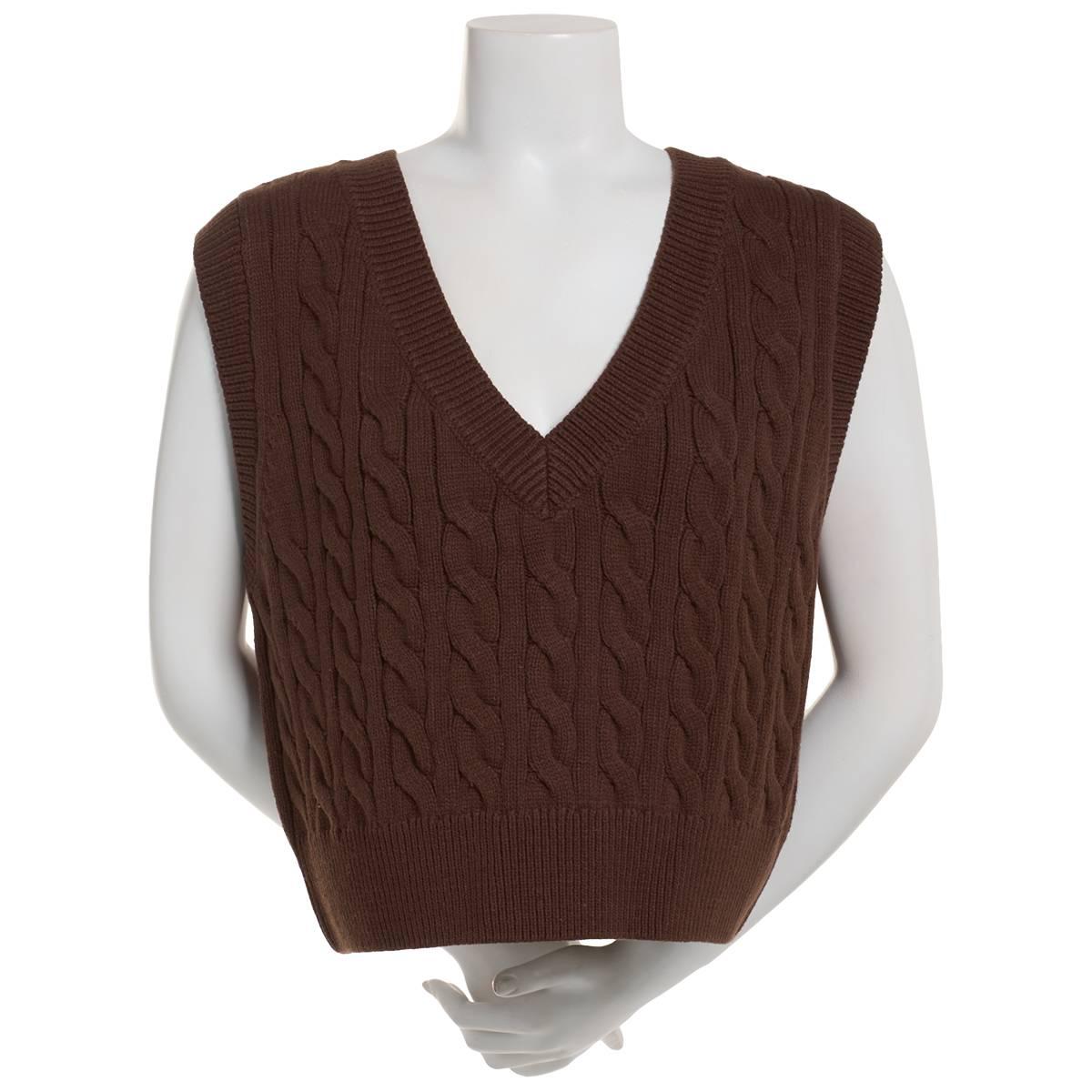 Click here for Juniors Pink Rose Cable Knit Sweater Vest prices