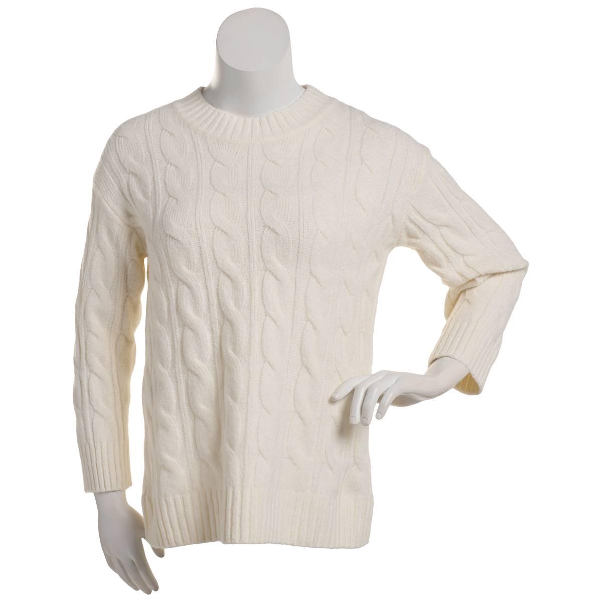 Click here for Juniors Pink Rose Mossy Cable Knit Oversized Grand... prices