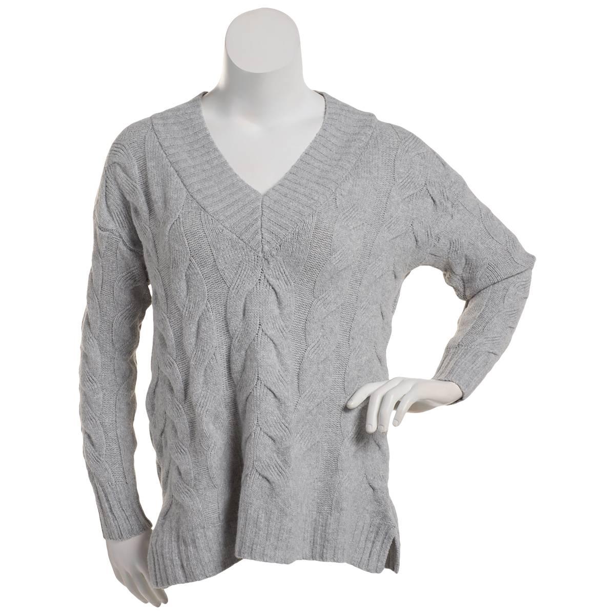 Click here for Juniors Pink Rose Oversized Boyfriend Mossy Cable... prices