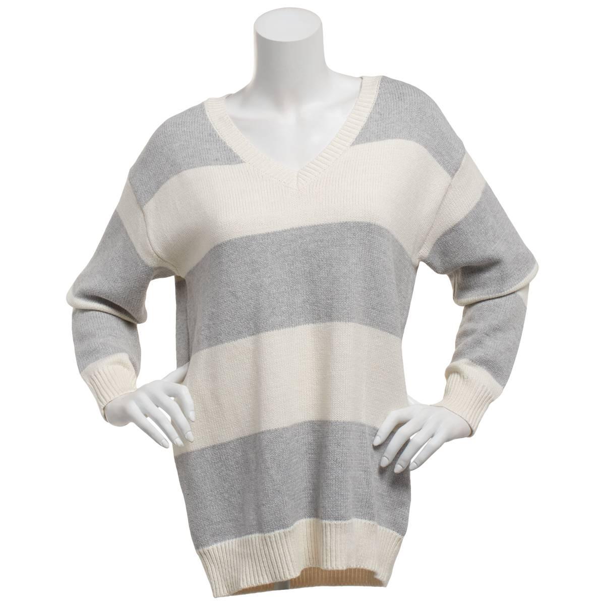 Click here for Juniors Pink Rose Rugby Stripe V-Neck Tunic prices