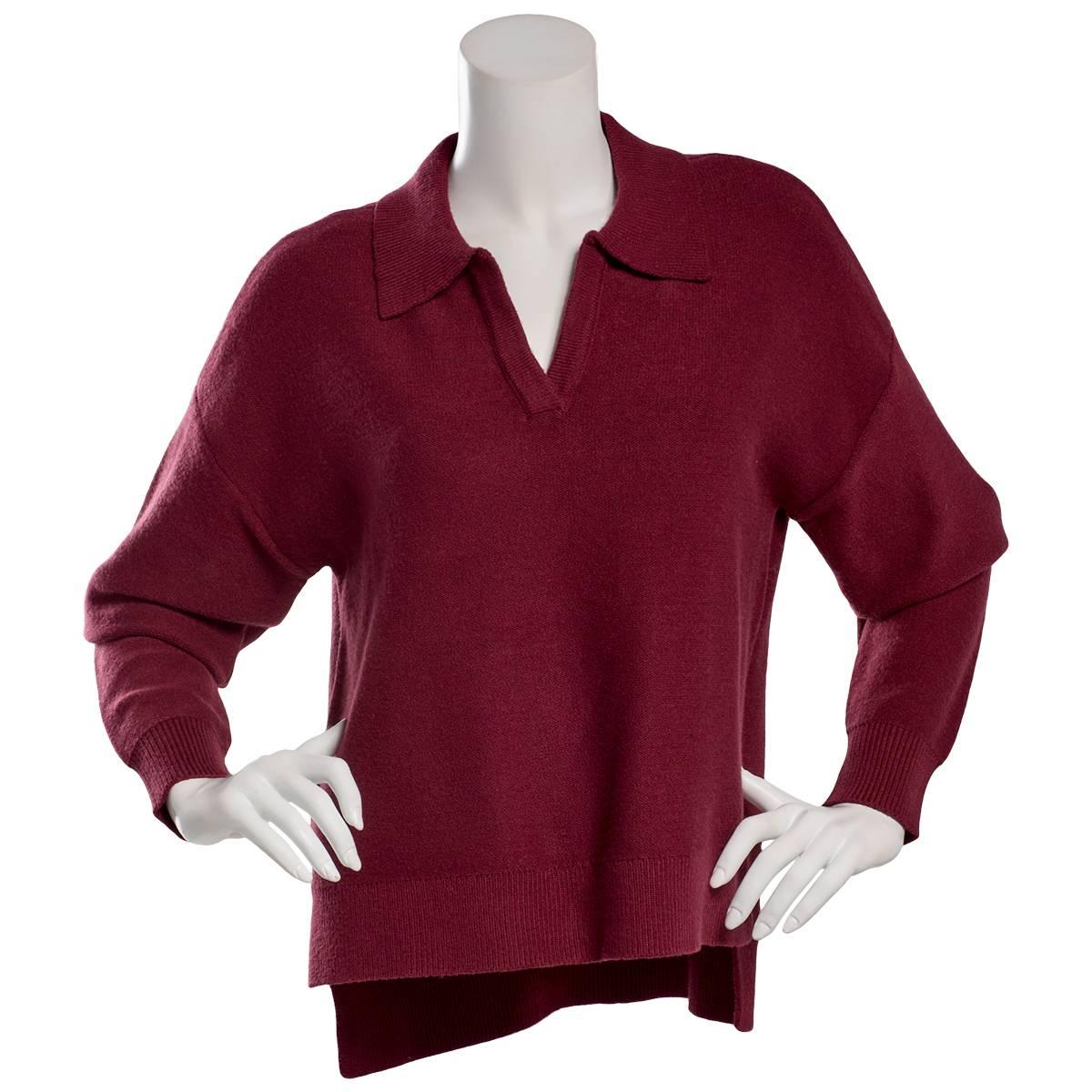 Click here for Juniors Pink Rose Oversized Polo Sweater prices