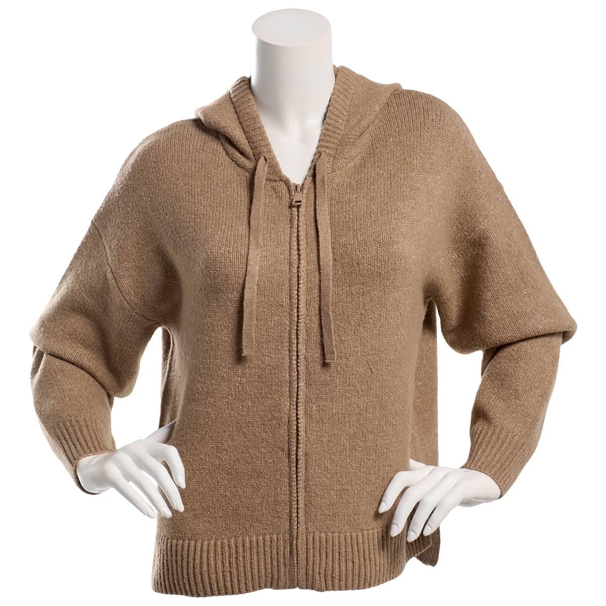 Click here for Juniors Pink Rose Cloud Mossy Side Slit Zip Up Hoo... prices