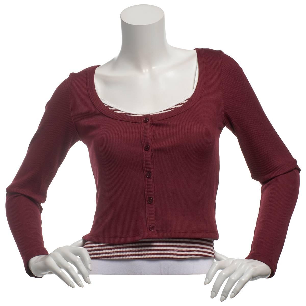 Click here for Juniors Pink Rose Long Sleeve Thermal with Cami Tw... prices