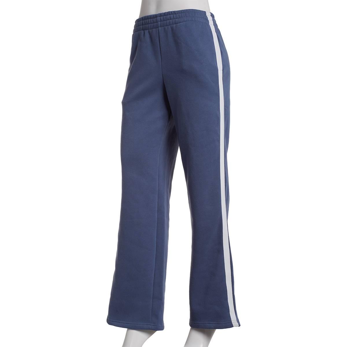 Click here for Juniors Pink Rose Brush Fleece Side Stripe Wide Le... prices