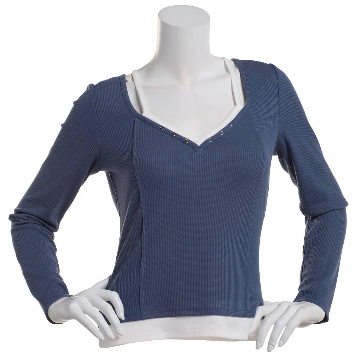 Click here for Juniors Pink Rose Fuax Layered Long Sleeve Thermal... prices