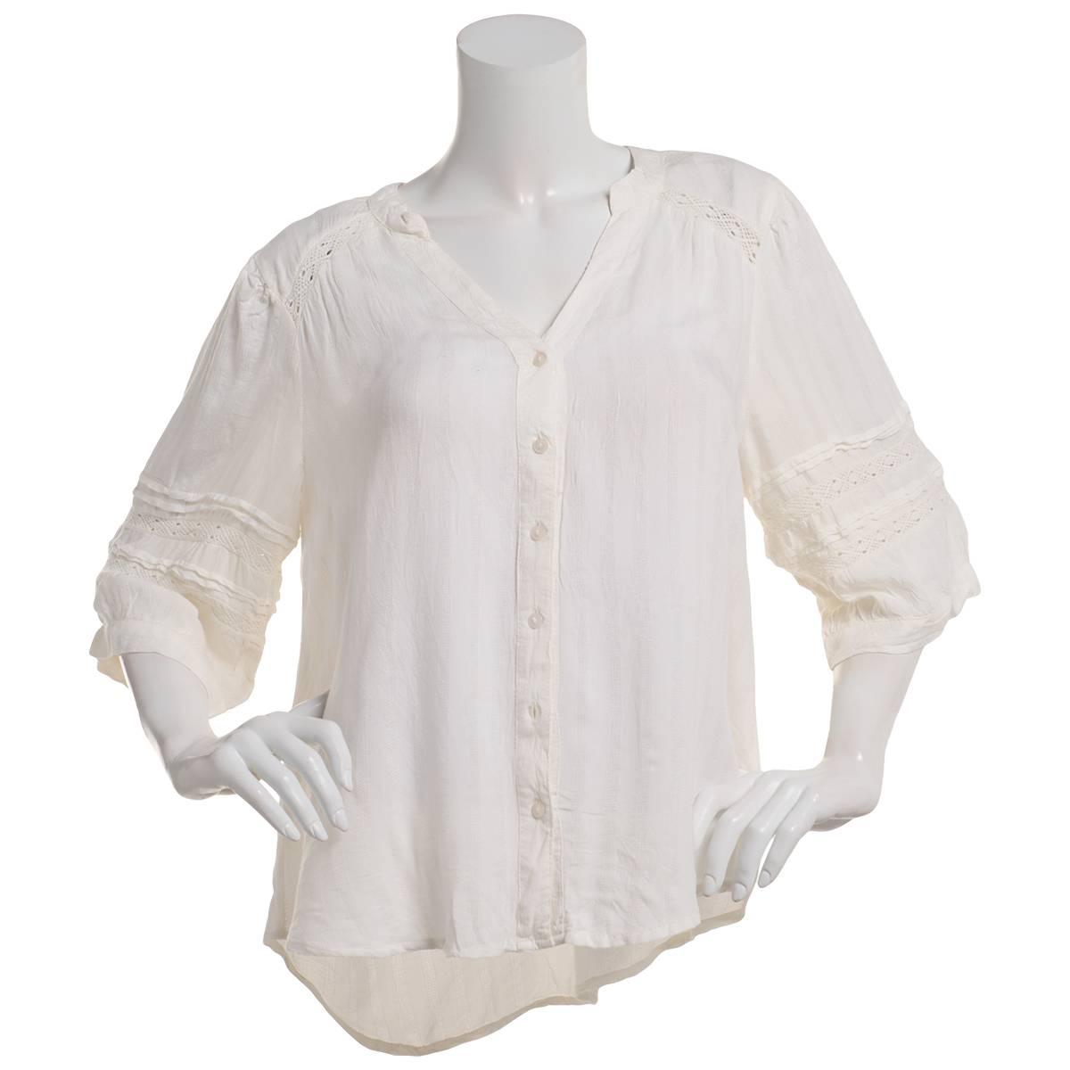 Click here for Womens French Laundry Puffed Elbow Sleeve Button F... prices