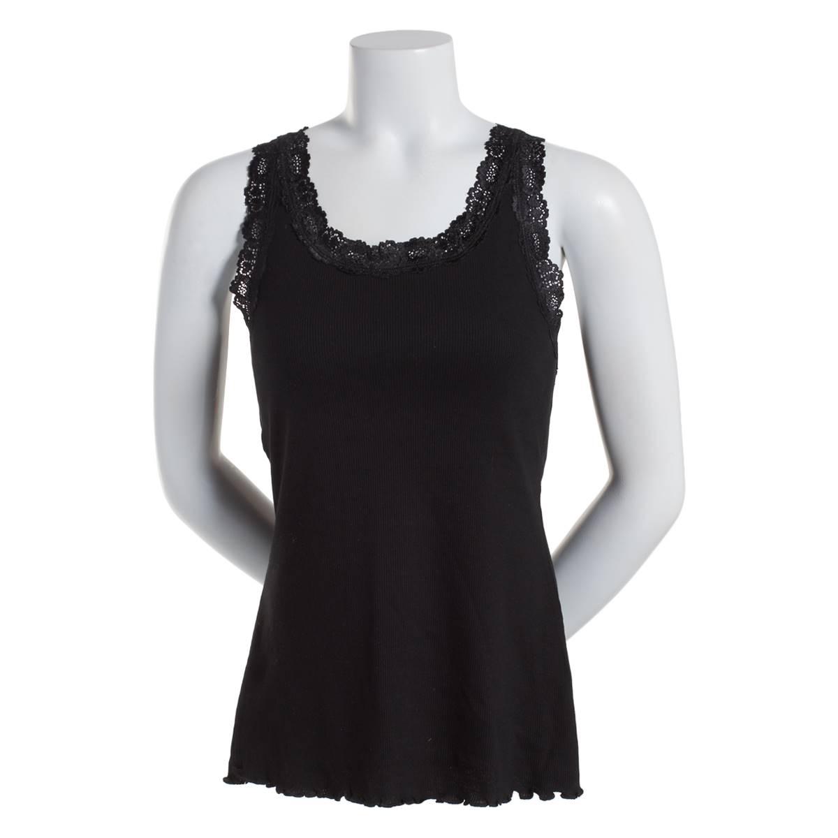 Click here for Womens French Laundry Lace Trim Solid Ribbed Tank... prices