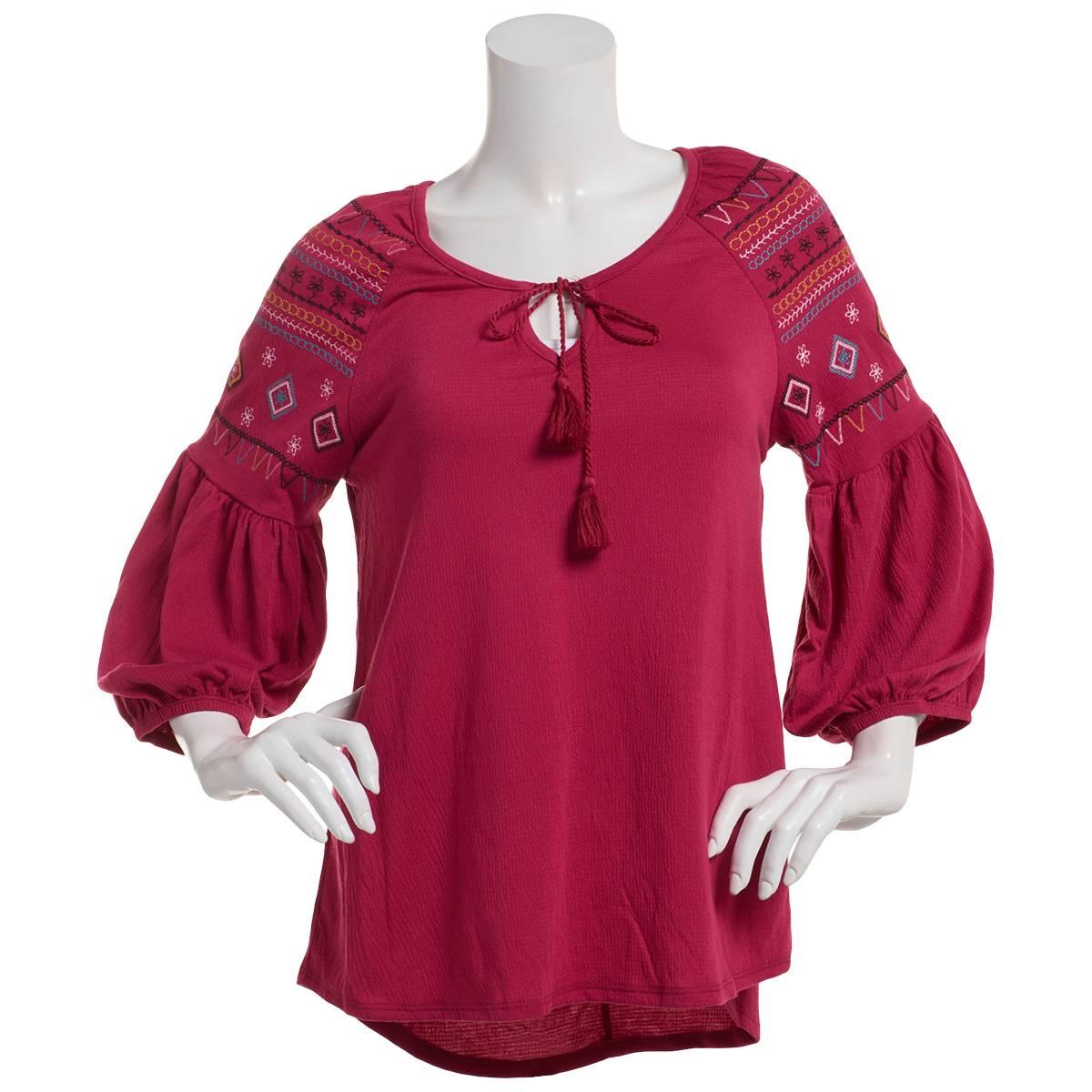 Click here for Womens New York Laundry 3/4 Blouson Sleeve Peasant... prices