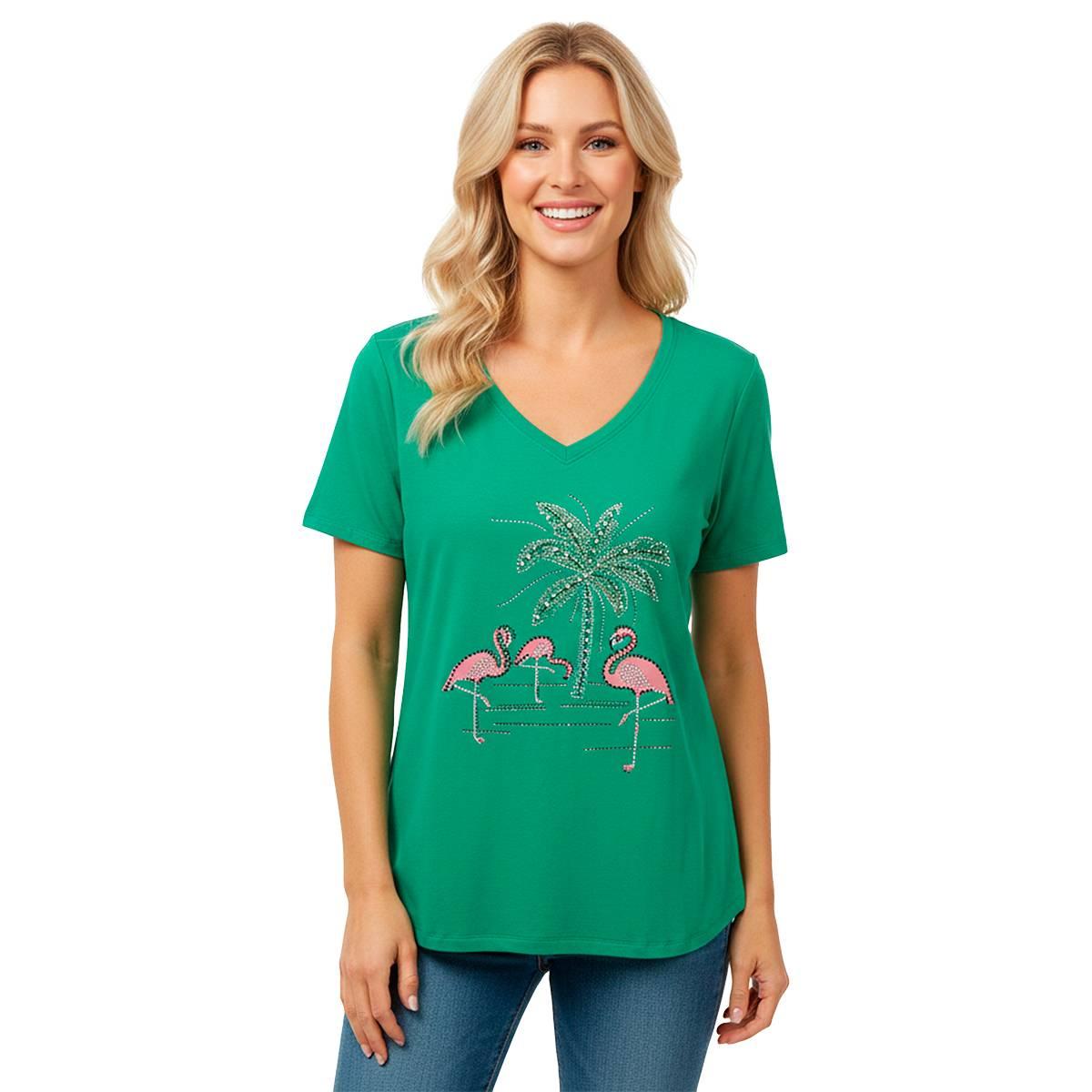 Click here for Womens New York Laundry Tropical Flamingo Rhinesto... prices