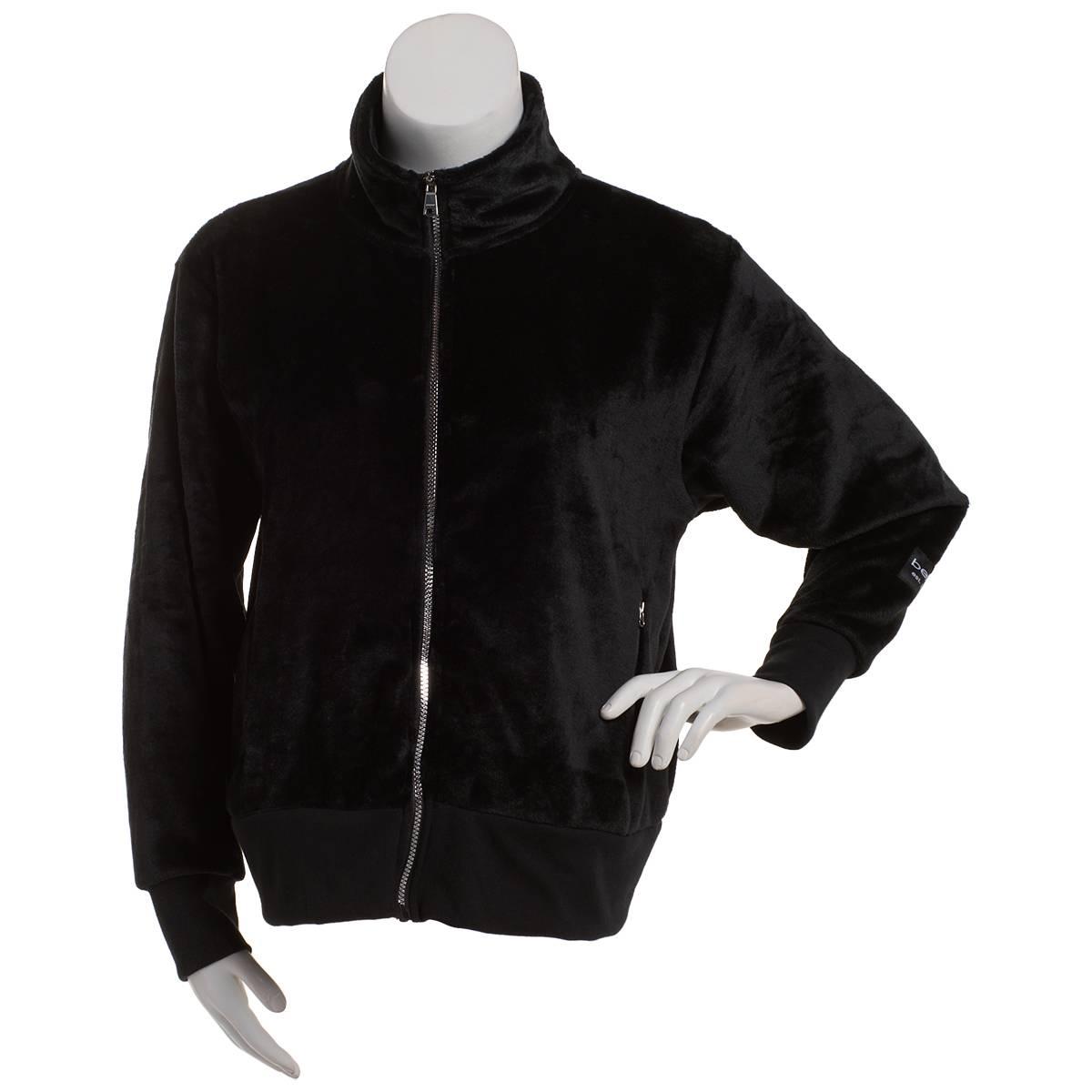 Click here for Plus Size Bebe Microfur Welt Pocket Jacket - Black prices