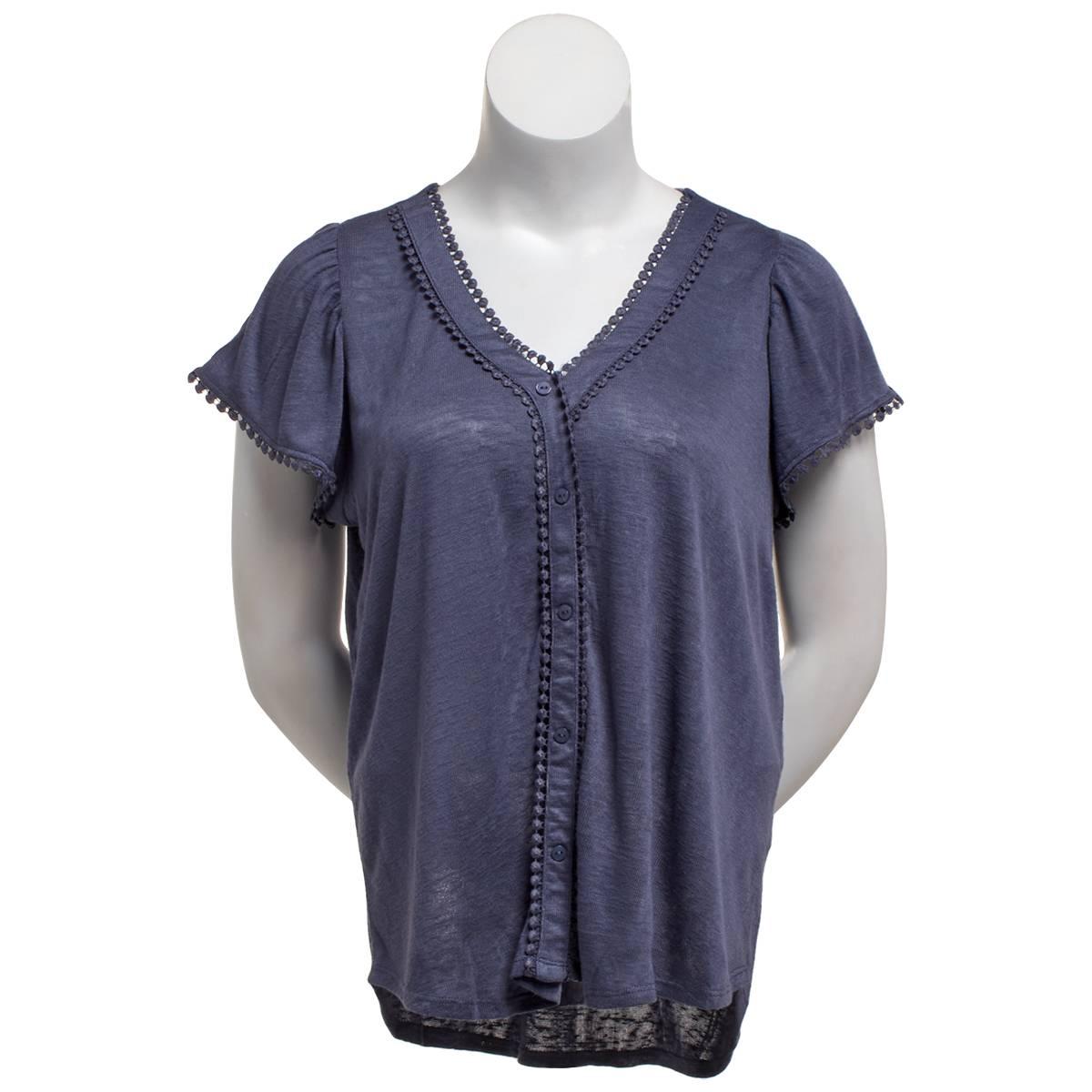 Click here for Plus Size French Laundry Cap Sleeve Solid Crochet... prices