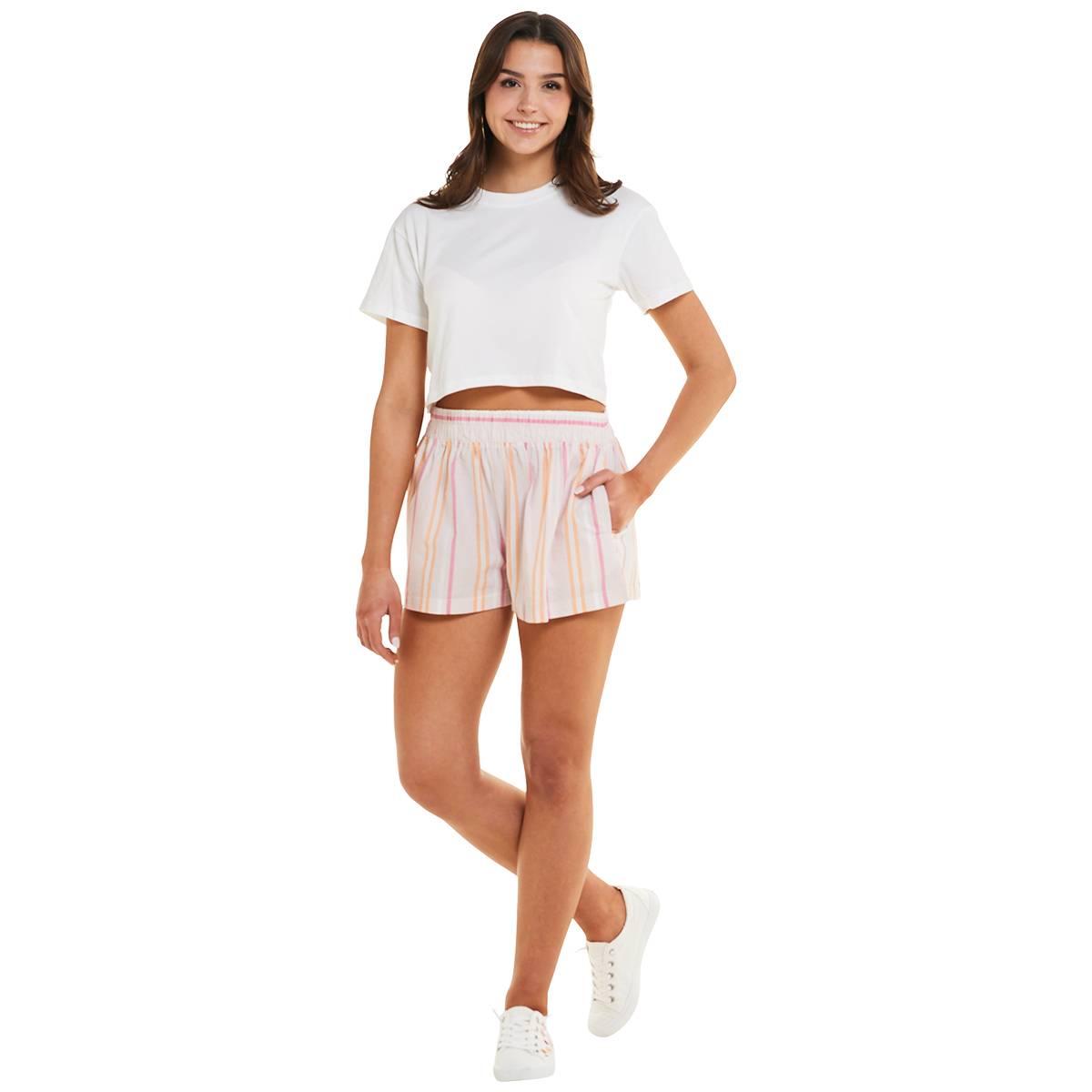Click here for Juniors Uptown Lemon Cropped Tee and Striped Short... prices