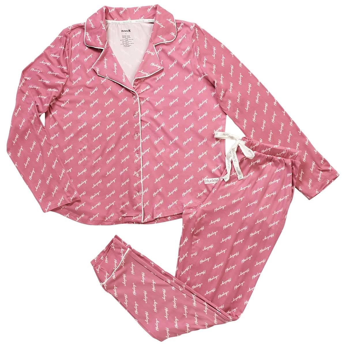 Click here for Womens Hurley Long Sleeve Script Logo Notch Collar... prices