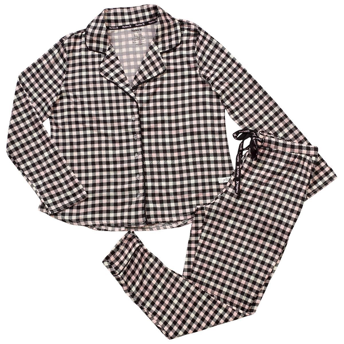 Click here for Womens Hurley Long Sleeve Plaid Notch Collar Pajam... prices
