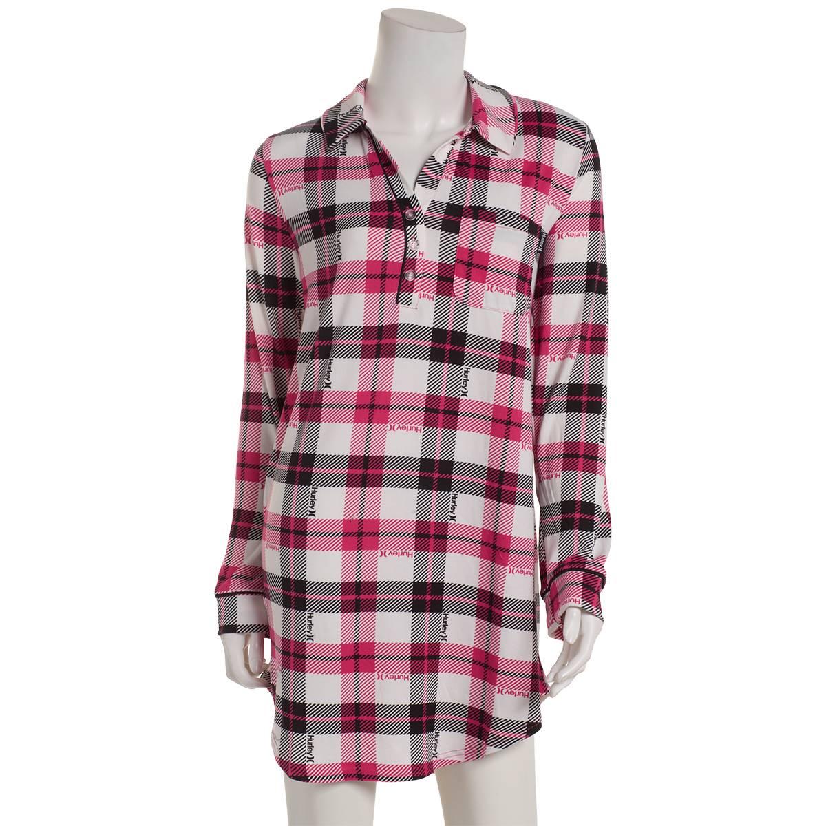 Click here for Womens Hurley Long Sleeve Winter Plaid Notch Colla... prices