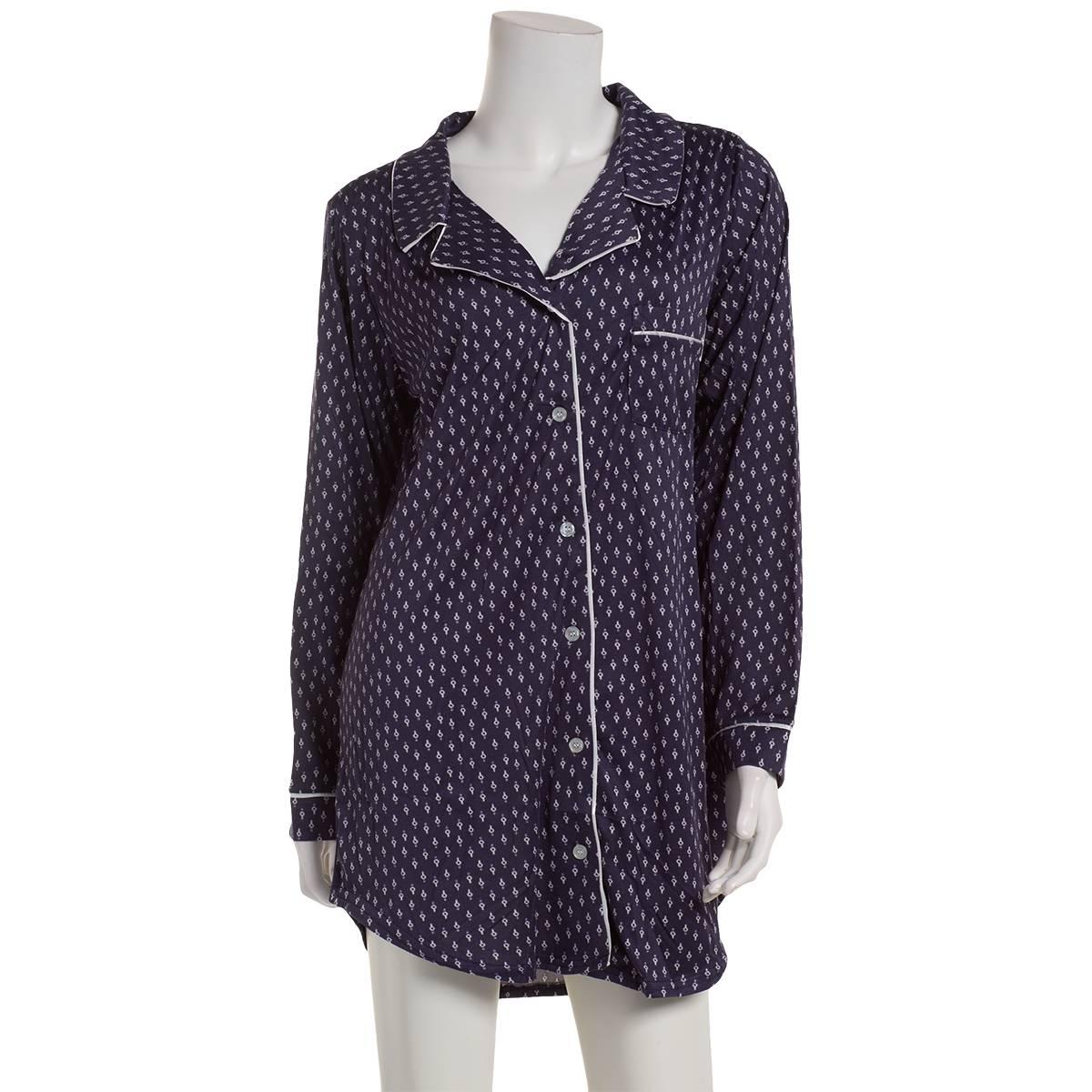 Click here for Womens Nine West Long Sleeve Dot Notch Collar Nigh... prices