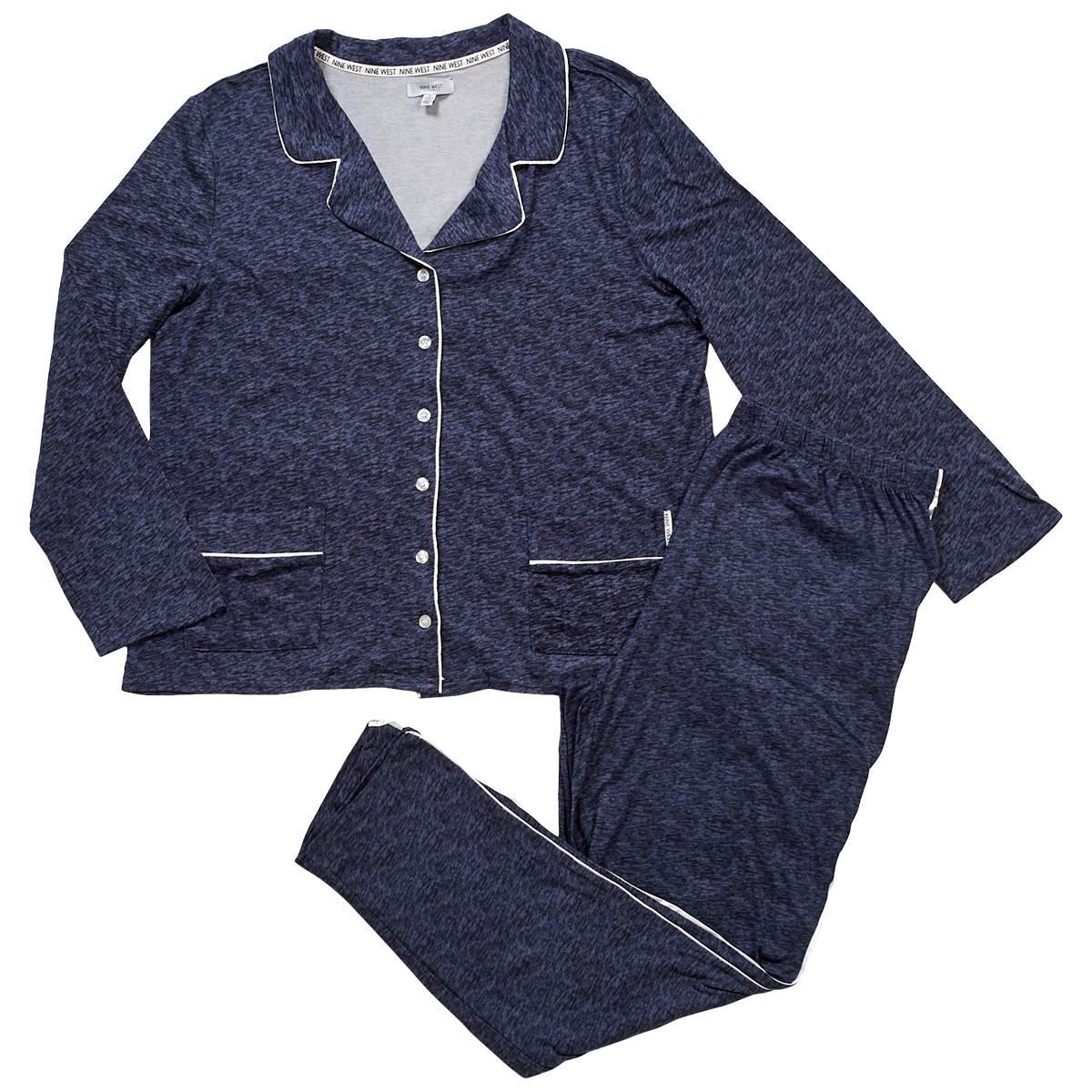 Click here for Plus Size Nine West Long Sleeve Pajama Set w/Contr... prices