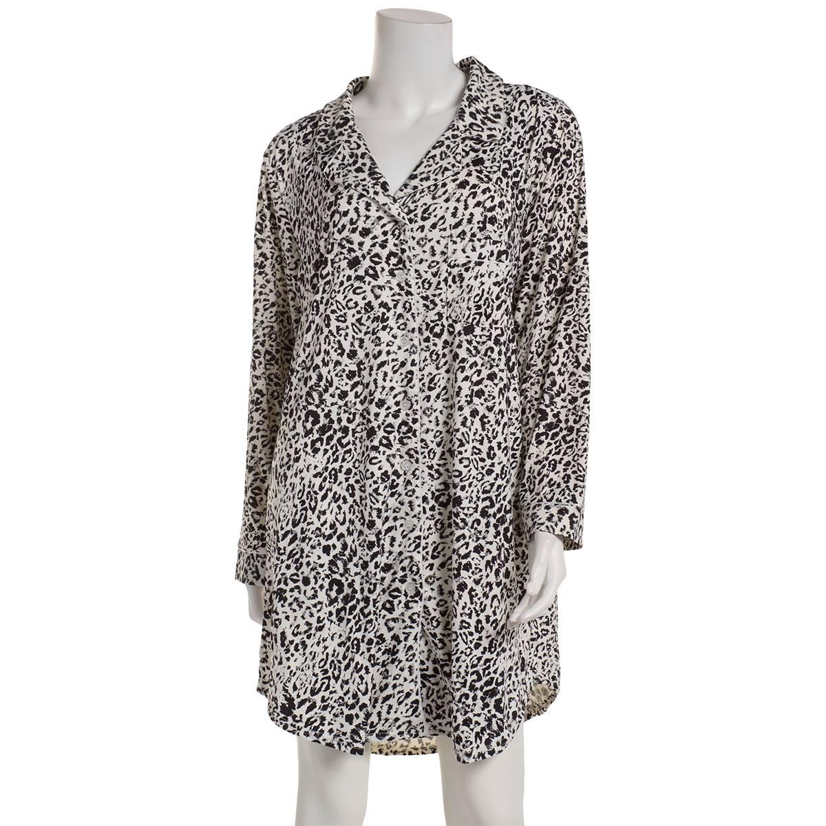 Click here for Plus Size Nine West Long Sleeve Leopard Notch Coll... prices