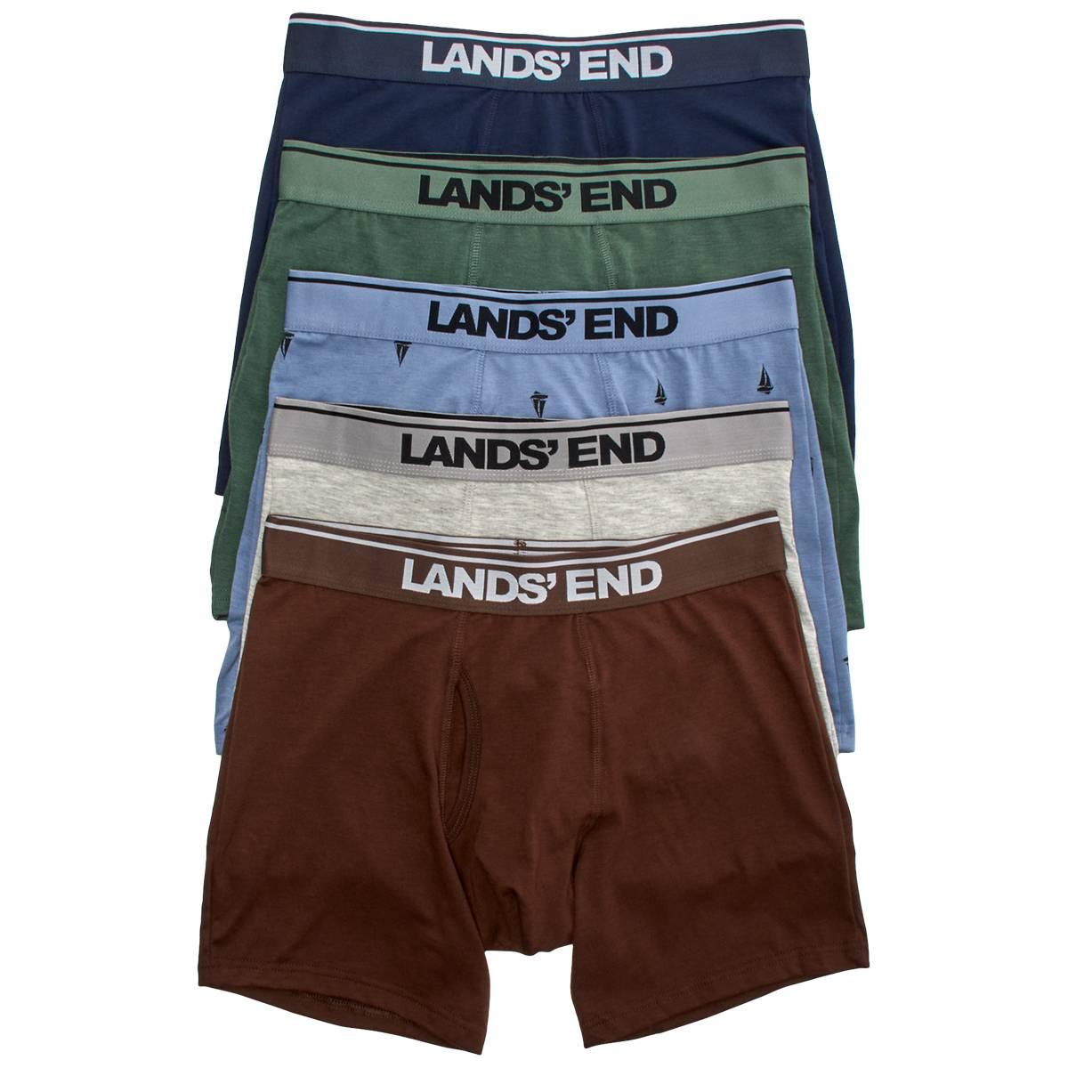Click here for Mens Lands End 5pk. Boxer Briefs - Blue/Green/Mult... prices