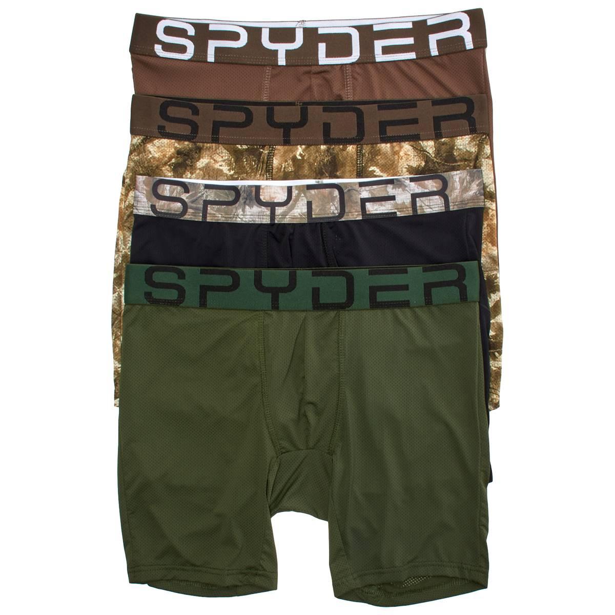 Click here for Mens Spyder 4pk. Camo Knit Nylon Mesh Boxer Briefs prices