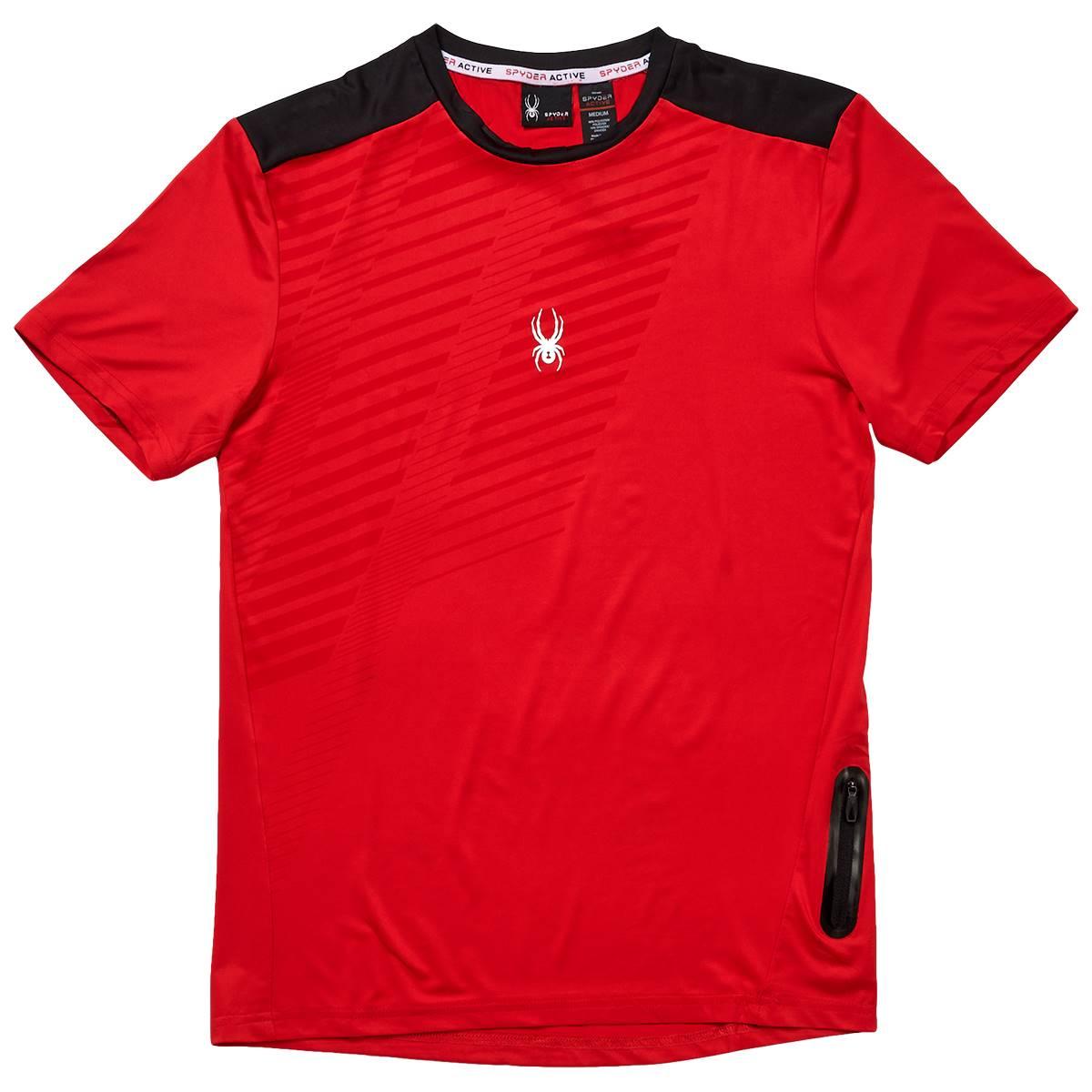 Click here for Mens Spyder Striped Front Tee w/ Shoulder Insert prices