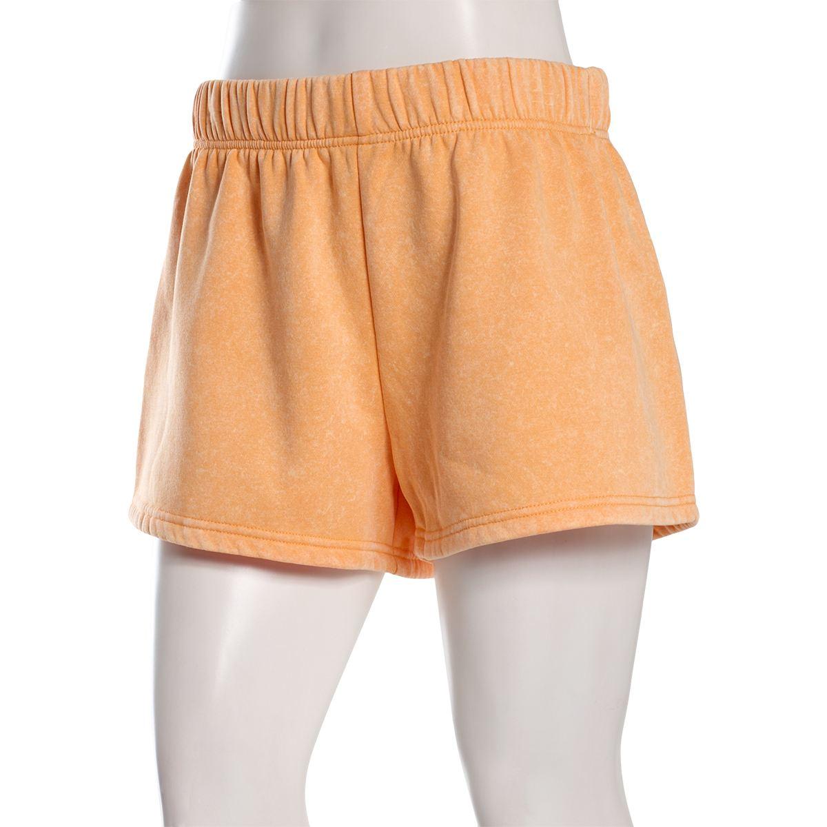 Click here for Juniors Eye Candy Washed Fleece Elastic Waist Shor... prices
