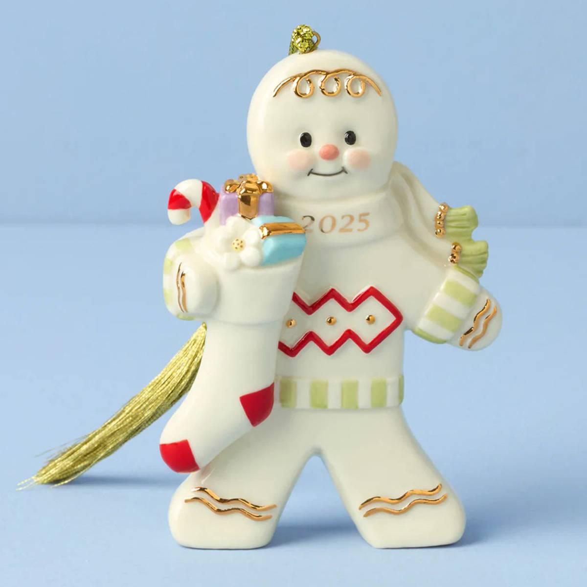 Click here for Lenox 2025 Gingerbread with Stocking Ornament - Mu... prices