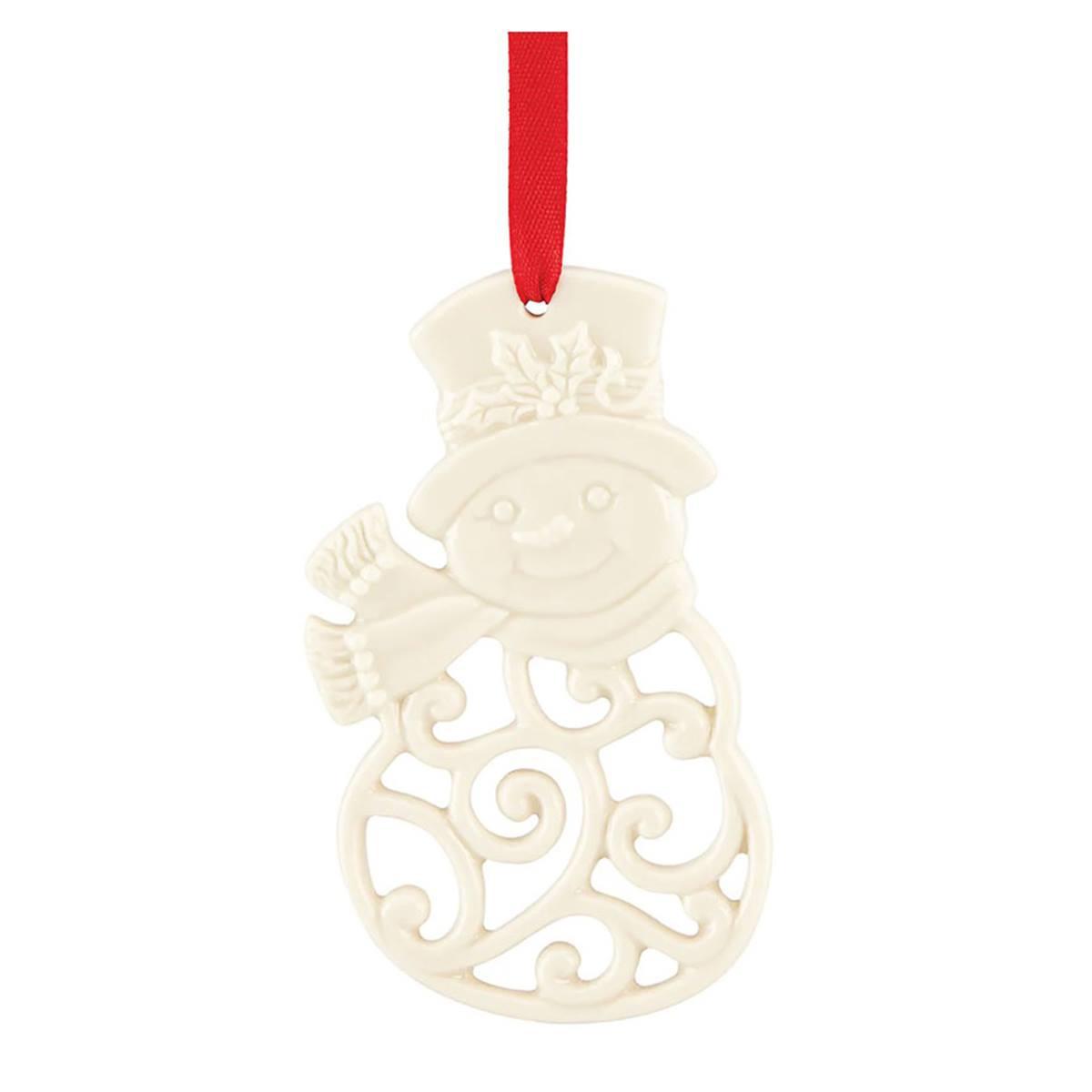 Lenox Snowman Charm Ornament  Exclusively at Macys - Ivory